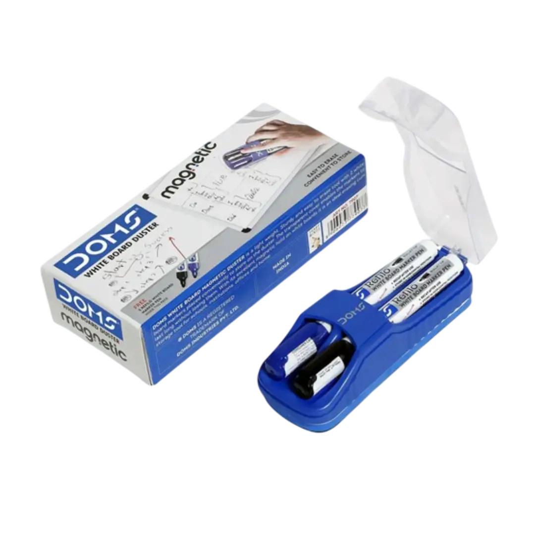 Buy Doms Whiteboard Duster & Marker (Black & Blue) | Magnetic, Durable ...
