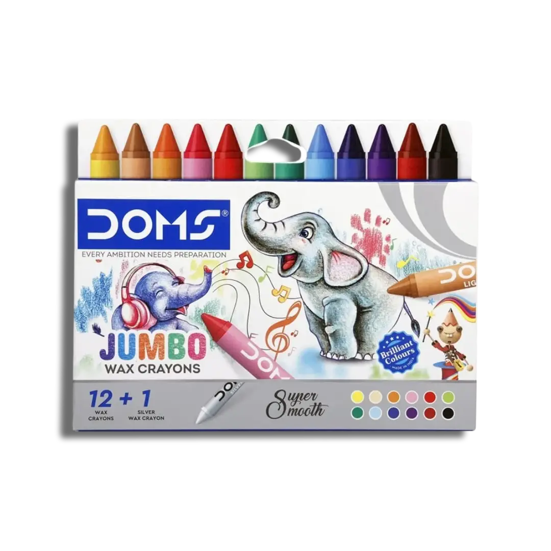 Buy Doms Jumbo Wax Crayons - 12 Shades Pack | Bright, Non-Toxic & Easy Grip
