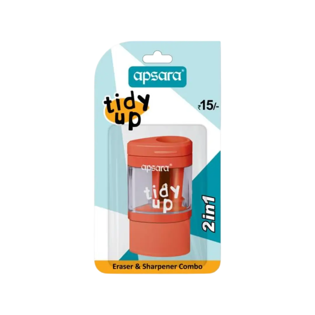 Buy Apsara Tidy Up 2 in 1 Pencil Sharpener with Eraser | Mess-Free, Non ...