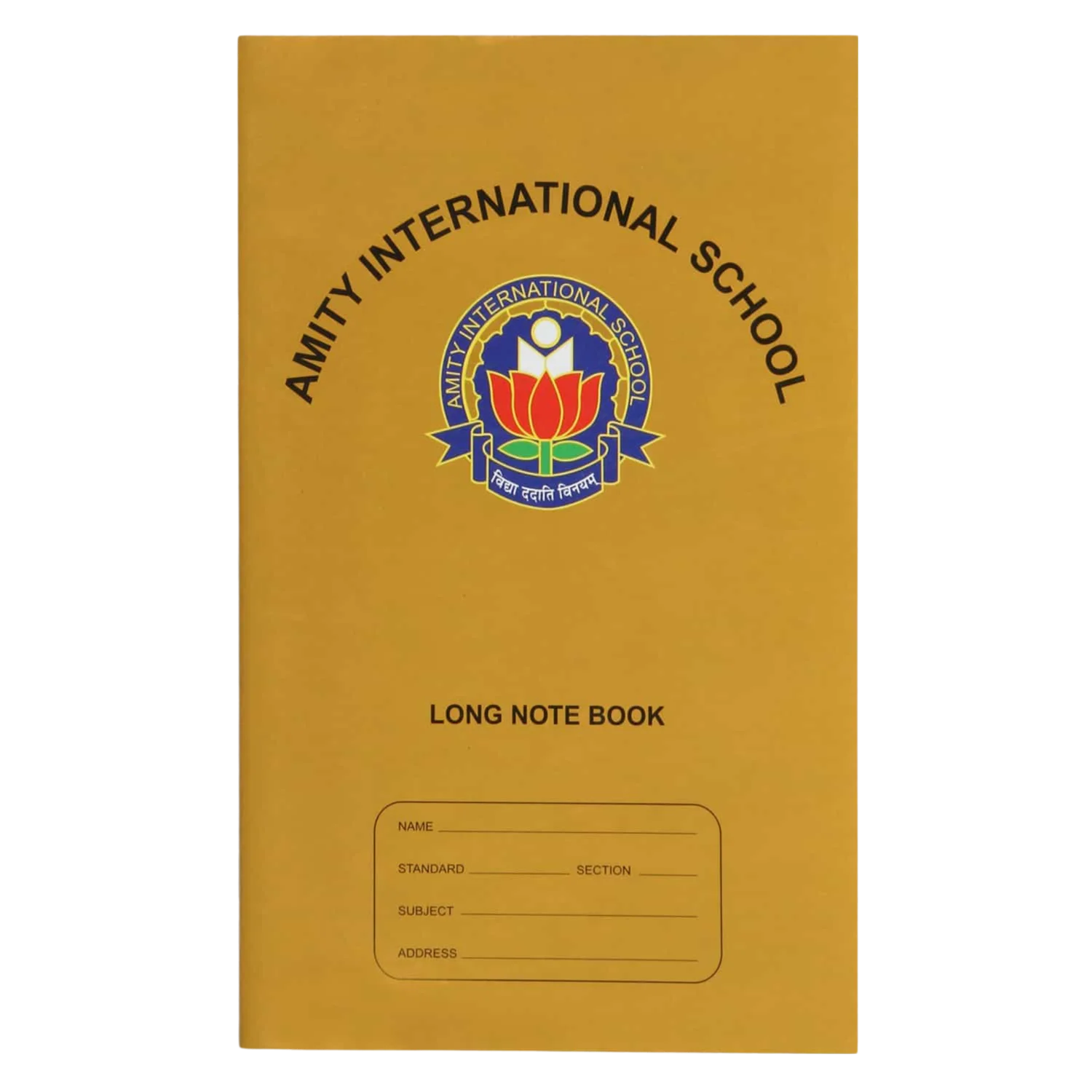 Amity Khaki Single Line Long Register Notebook for Student
